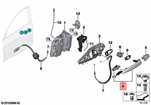 Genuine BMW X1 X5 X6 F15 F16 F39 F45 Outer Door Handle Primed Left ...