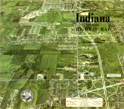 Vintage 1962 Indiana Official Road Map - State Highway Department | eBay