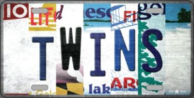 Twins Baseball Strip Art License Plate Metal Tin Sign Plaque Wall Decor ...