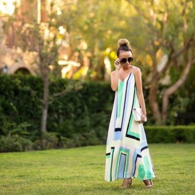 Anthro Maeve Color Block Maxi Dress Size XS | eBay