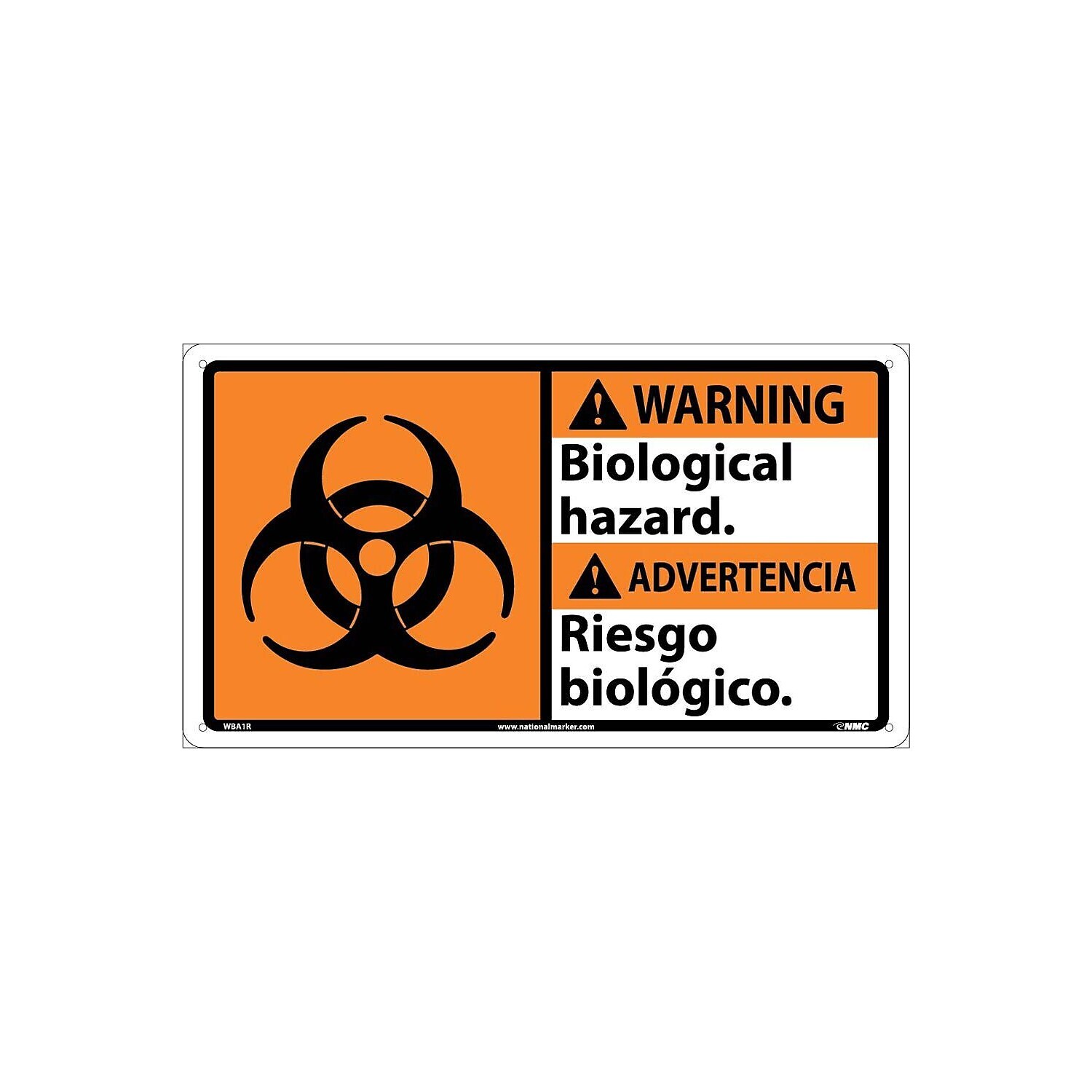 National Marker Warning Sign; Biological Hazard/ (Bilingual W/Graphic ...