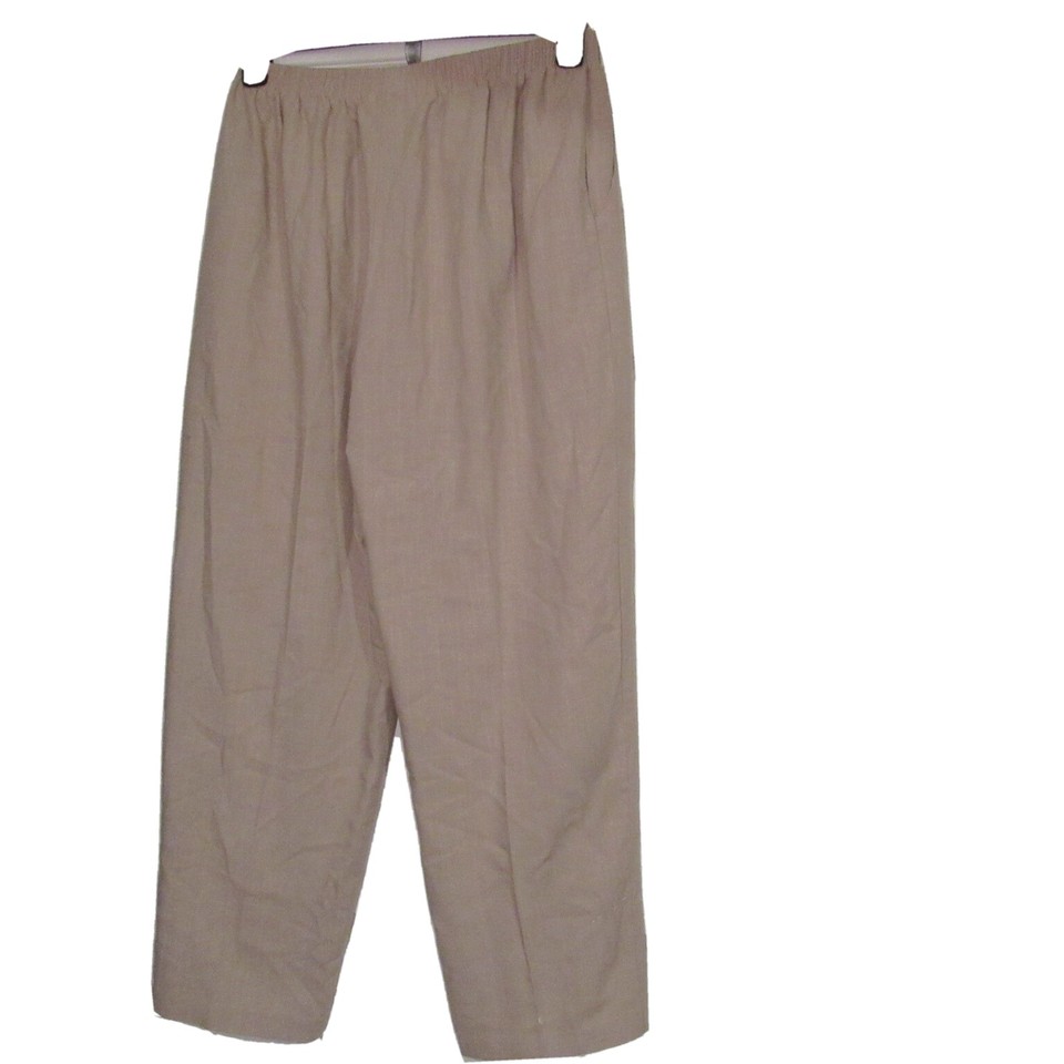 Briggs Womens Tan Elastic Waist Pull-on Comfort Stretch Straight Leg ...