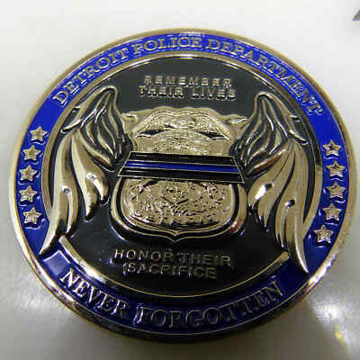 DETROIT POLICE DEPARTMENT THIN BLUE LINE CHALLENGE COIN | eBay