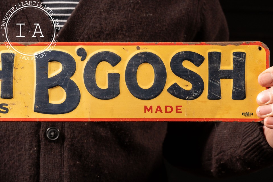 Antique Embossed Tin Oshkosh Advertising Sign | eBay