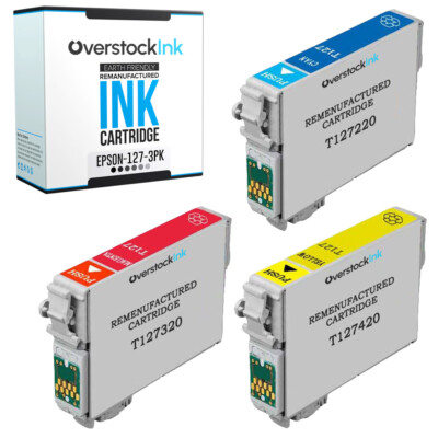 3-Pack Compatible OSI 127 Color Ink Cartridges for Epson Workforce 645 ...