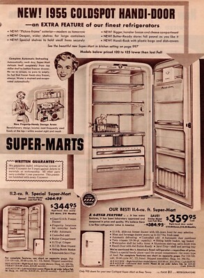 VINTAGE 1955 COLDSPOT REFRIGERATORS FREEZERS CATALOG AD PHOTO PRINT | eBay