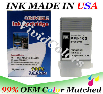 Compatible PFI-102 Canon ipf 760 765 755 750 720 710 700 Matte Black ...