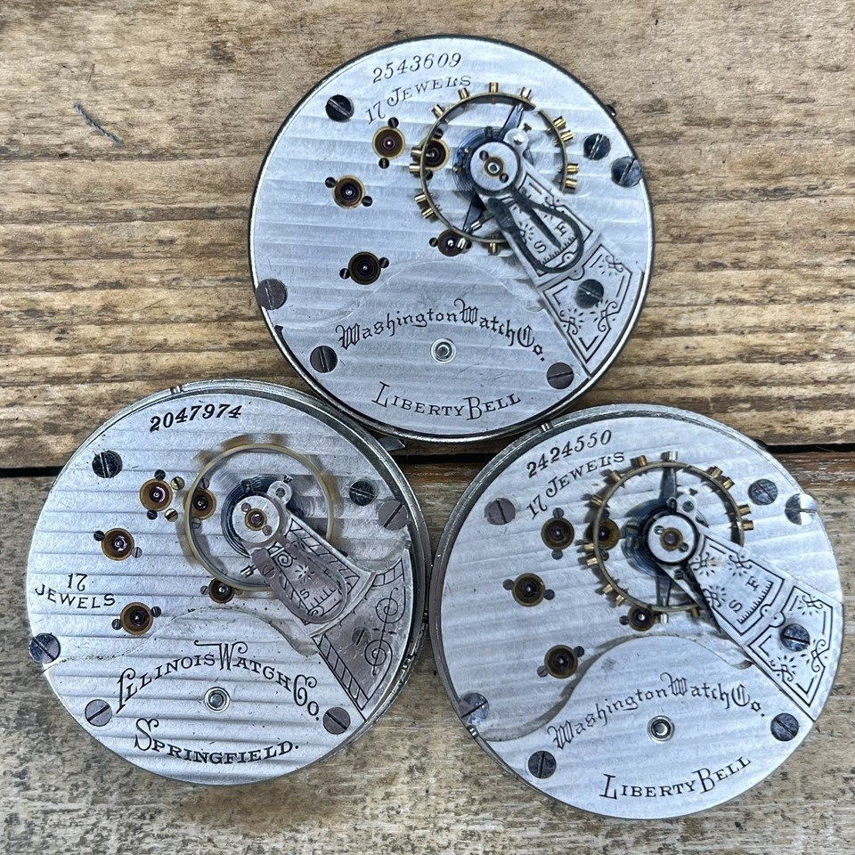 18s Washington Watch Co Pocket Watch Movements - Grade 69 Liberty Bell ...