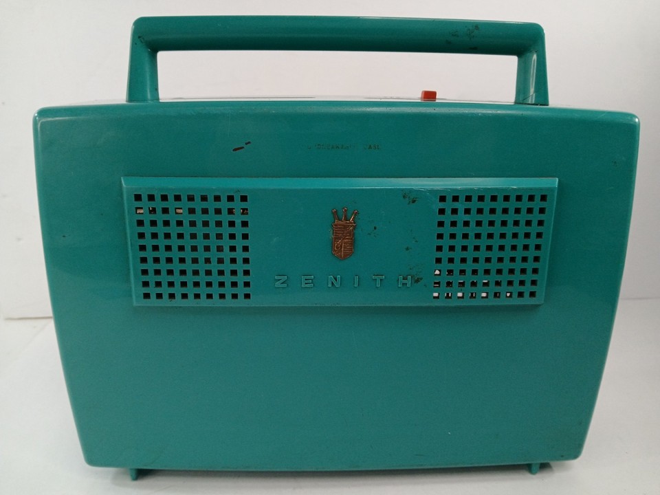 RARE 1950s ZENITH Model A504 Transistor Radio Teal/Black Eveready ...