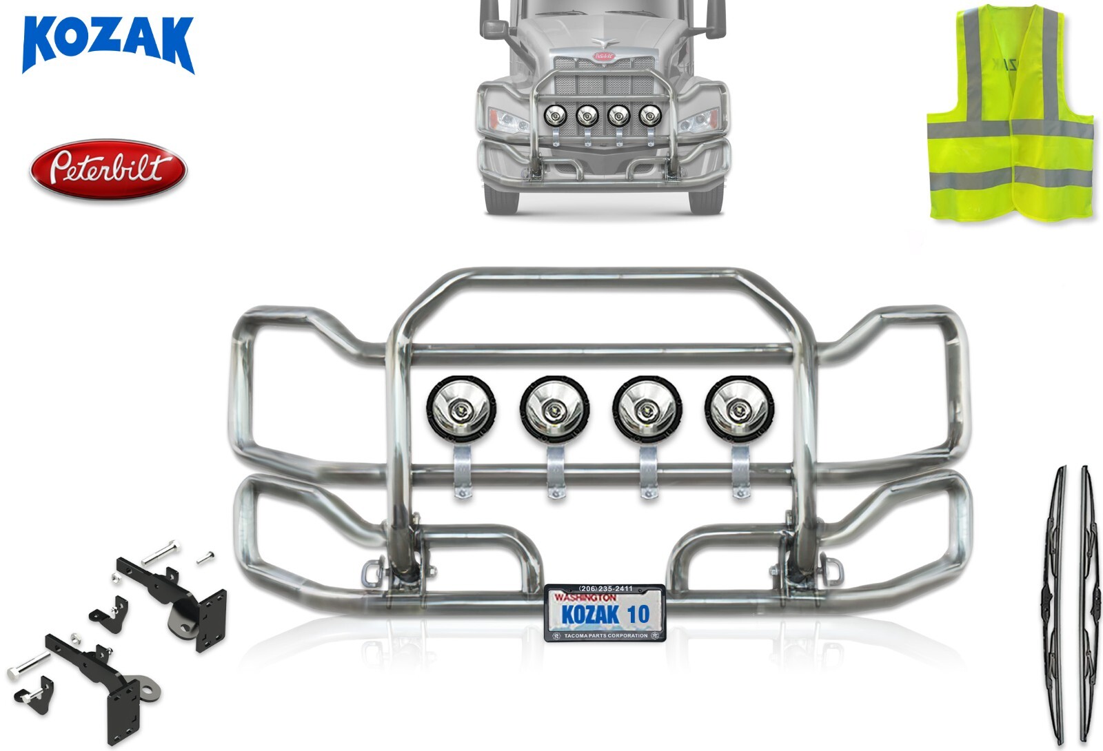 Large Steel Front Grille Deer Moose Bumper Guard Peterbilt 579 2022 ...