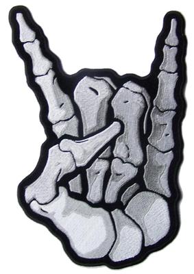 large JUMBO SKELETON HAND BONES HANG LOOSE BACK PATCH #091 EMBROIDERED ...