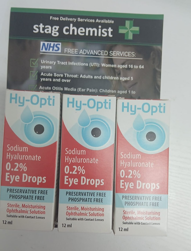 Hy-Opti Preservative Free Eye Drops [3 x 12ml] | eBay UK