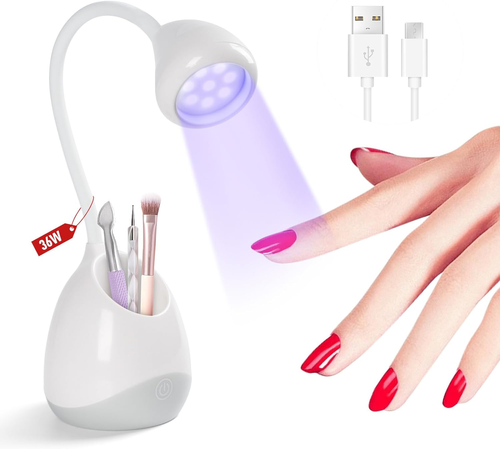 Rechargeable Nail Led Lamp - 36W Mini U V Light for Gel Nails with Nail ...