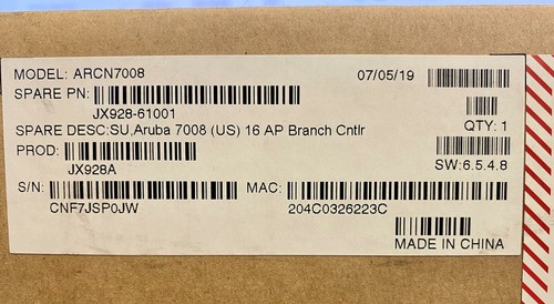 HPE Aruba 7008 8-Port 100W PoE Network Management Device JX928A | eBay