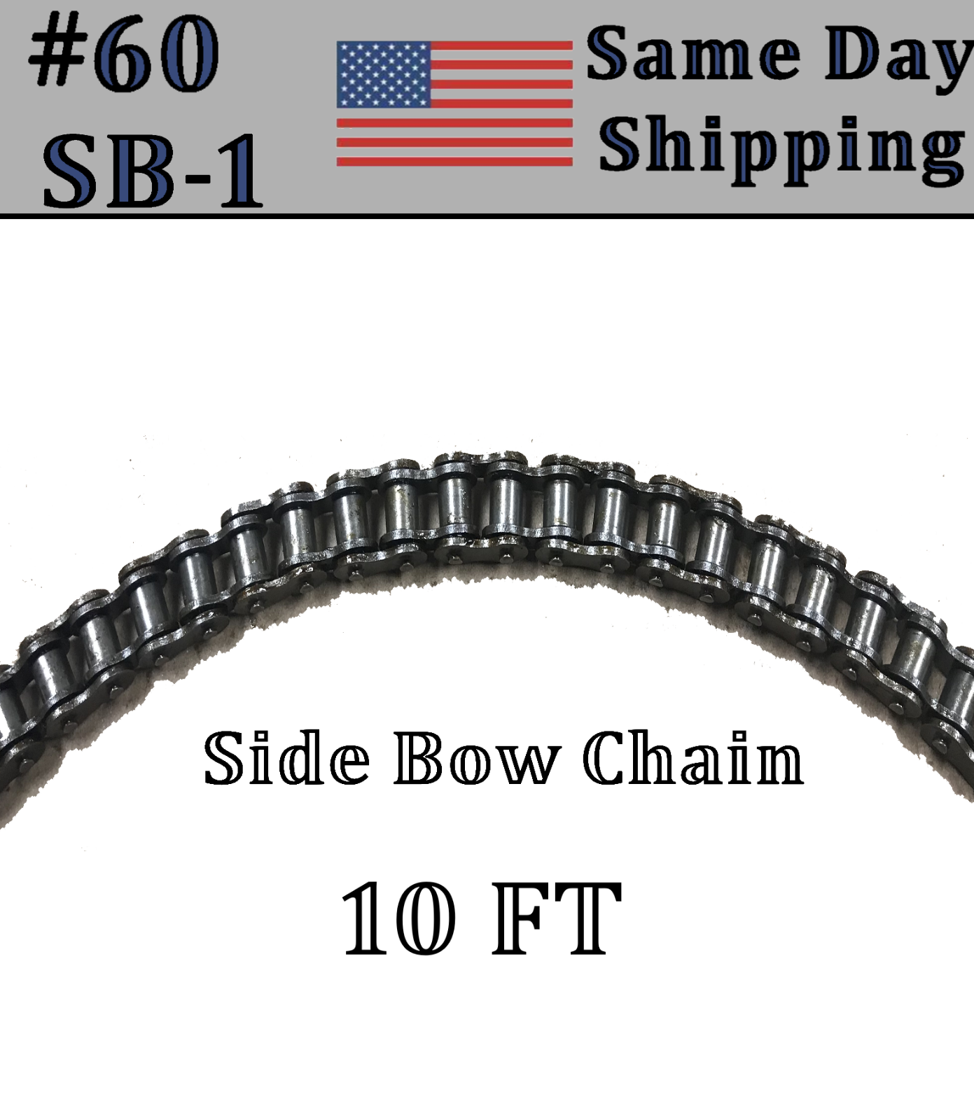 #60SB-1 Side Bow Roller Chain 10FT Feet With Free Connecting / Master ...