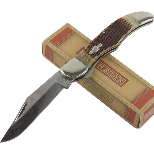 Rough Ryder Amber Jigged Bone Handles Folding Hunter Pocket Knife RR854 ...
