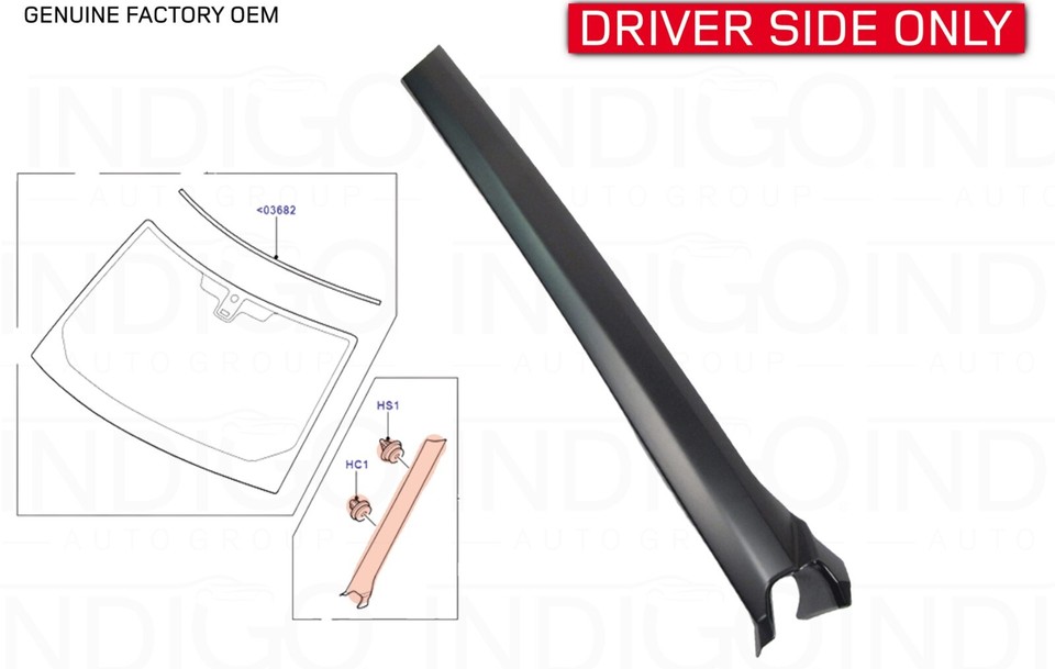 LAND ROVER MOULDING "A" PILLAR OUTER FINISHER SATIN BLACK LH LR3 ...