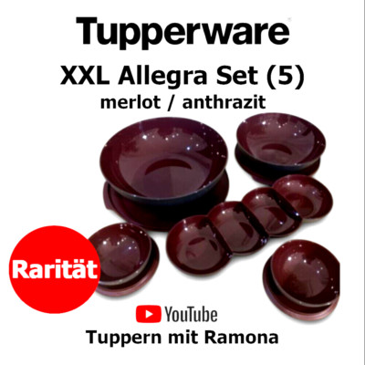 Tupperware XXL Allegra Set (5) Top Angebot SparSet merlot anthrazit neu ...