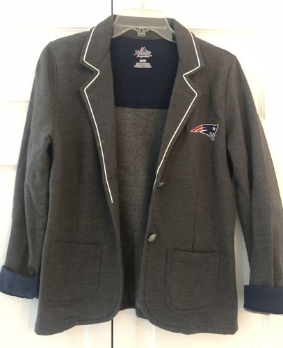 Unisex majestic NFL Patriots Gray Jacket blazer, Size Medium | eBay