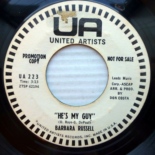 Barbara Russell Jazz Pop Promo 45 HE'S My Mec Plays Quiet B/W VG Par Me ...