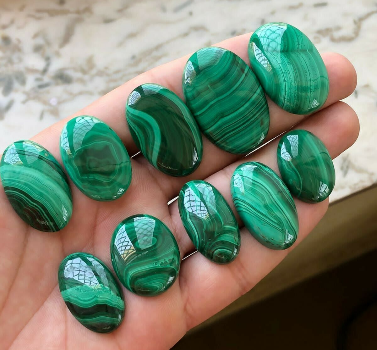 639.60 Ctw Natural Green Malachite Cabochon Top Quality Malachite Loose ...