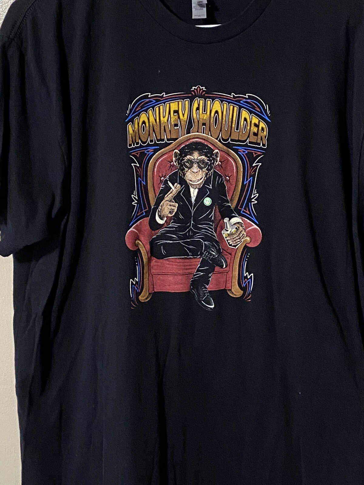 Rare Xl Monkey Shoulder Whiskey T-shirt Tour Lampligh… - Gem