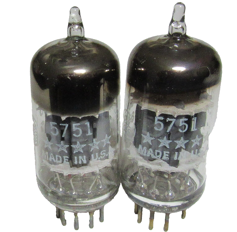 NOS NIB MATCHED PAIR GE 5 STAR 5751 12AX7 TUBES PHONO QUALITY NOISE ...