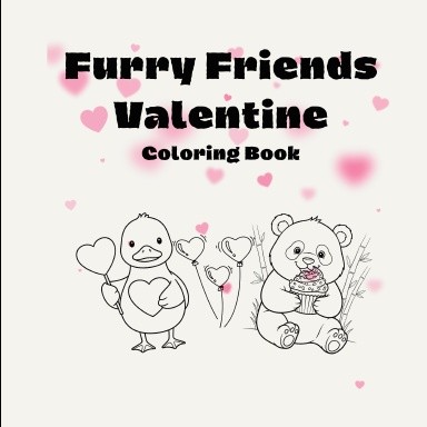 Furry Friends Valentine Coloring Book | eBay
