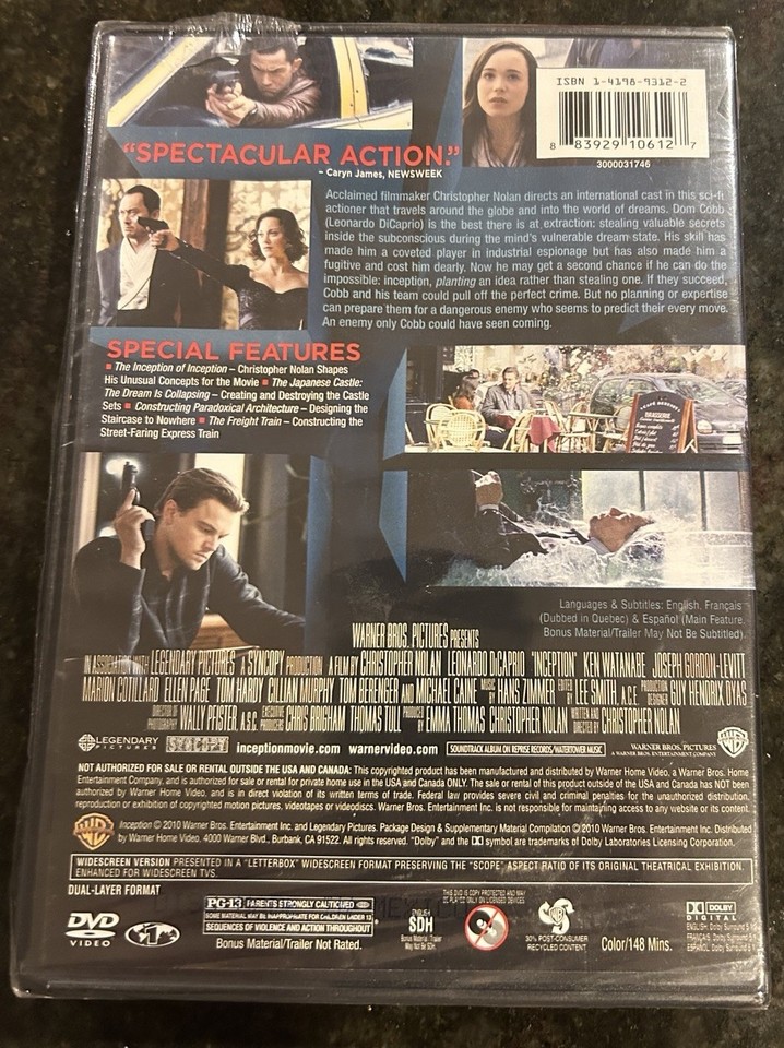 Inception (DVD, 2010) BRAND NEW SEALED 883929106127| eBay