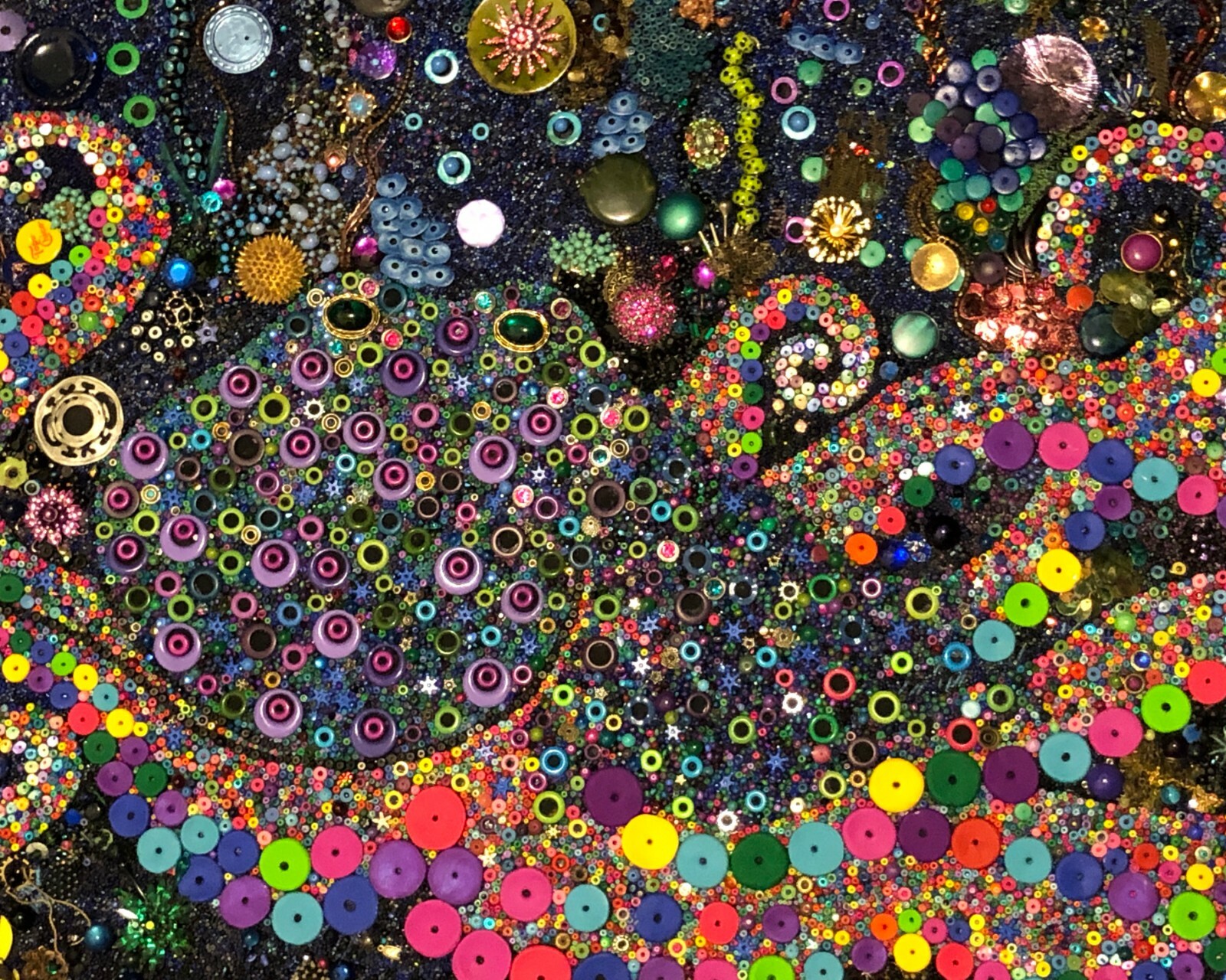 Large Original Outsider Art Found Object Mosaic Wall Hanging ...