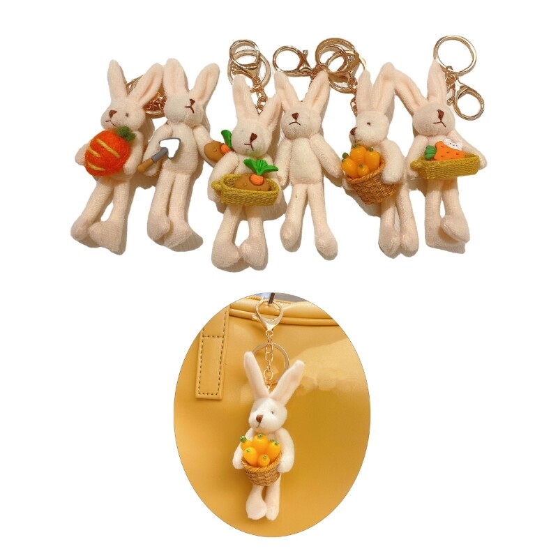 Plush Stuffed Labor Rabbit Toy Pendant Keychain for Valentines Day ...