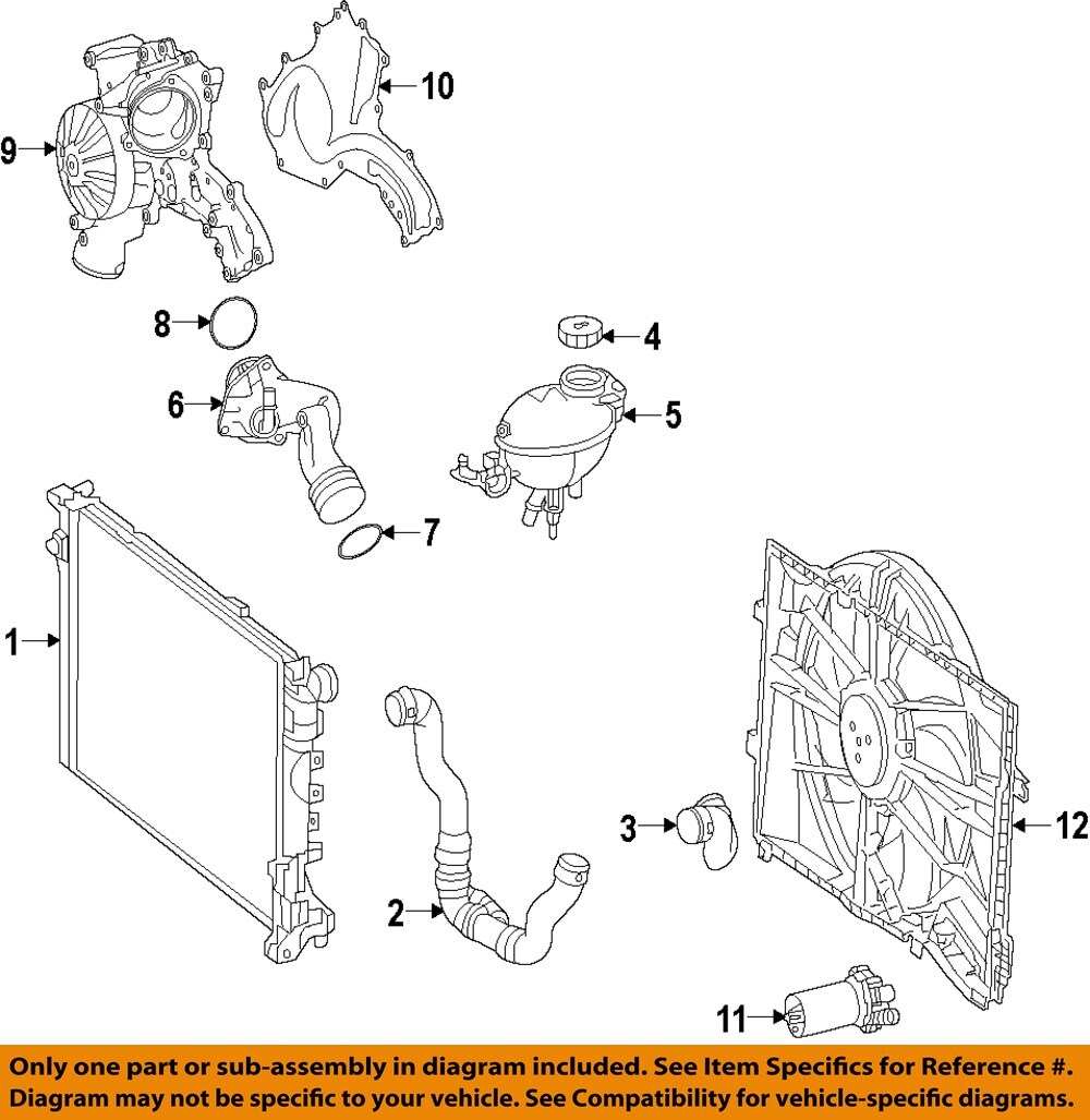 MERCEDES OEM 12-19 GL450 Cooling Radiator Components-Upper Hose ...