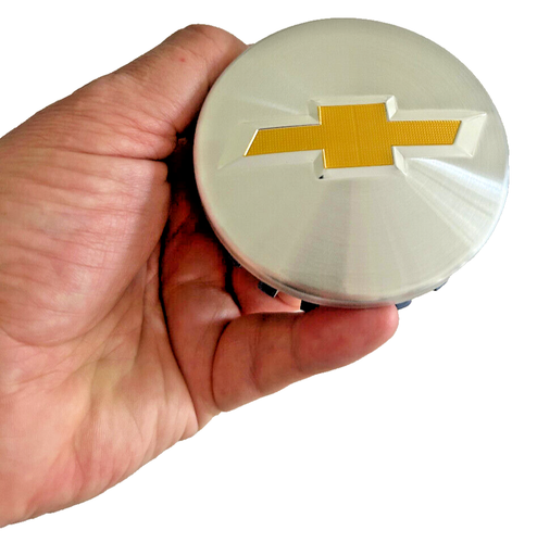 Silver Chevy Wheel Center Cap 1pc Gold Emblem for Chevrolet Silverado ...