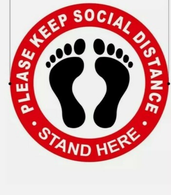 14 x Social Distancing Floor Decal 11" Waterproof Red ships out nxt day ...