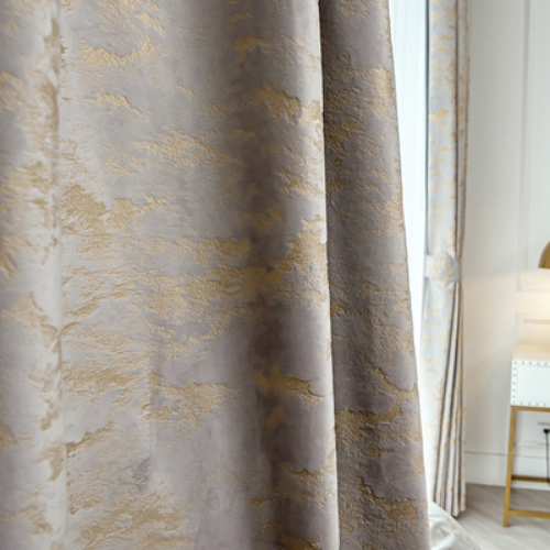New Luxury Golden Curtains Room Modern High-end Velvet Flannel Blackout ...