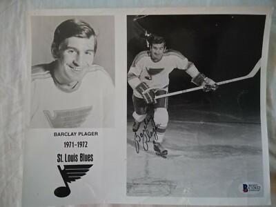 BARCLAY PLAGER SIGNED AUTOGRAPH ST. LOUIS BLUES ORIG 1972 PROMO PHOTO ...