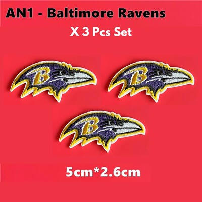 3Pcs Baltimore Ravens NFL American Football Logo iron on patch Free ...