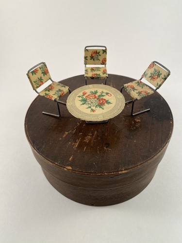 Vtg Marusan Japan Tin Litho Table & Chairs Set Dollhouse Furniture ...