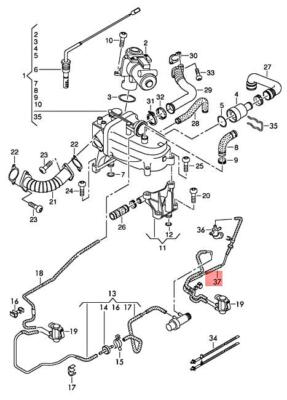 VW TOUAREG 7P5 VACUUM HOSES WITH CONNECTING PARTS 7P6133798H ORIGINAL ...
