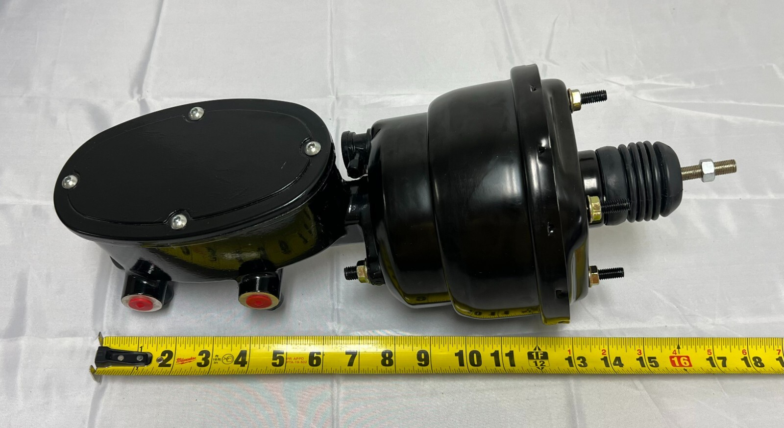 GM Firewall 7" Dual BLACK Power Brake Booster Tandem Master Prop Valve ...