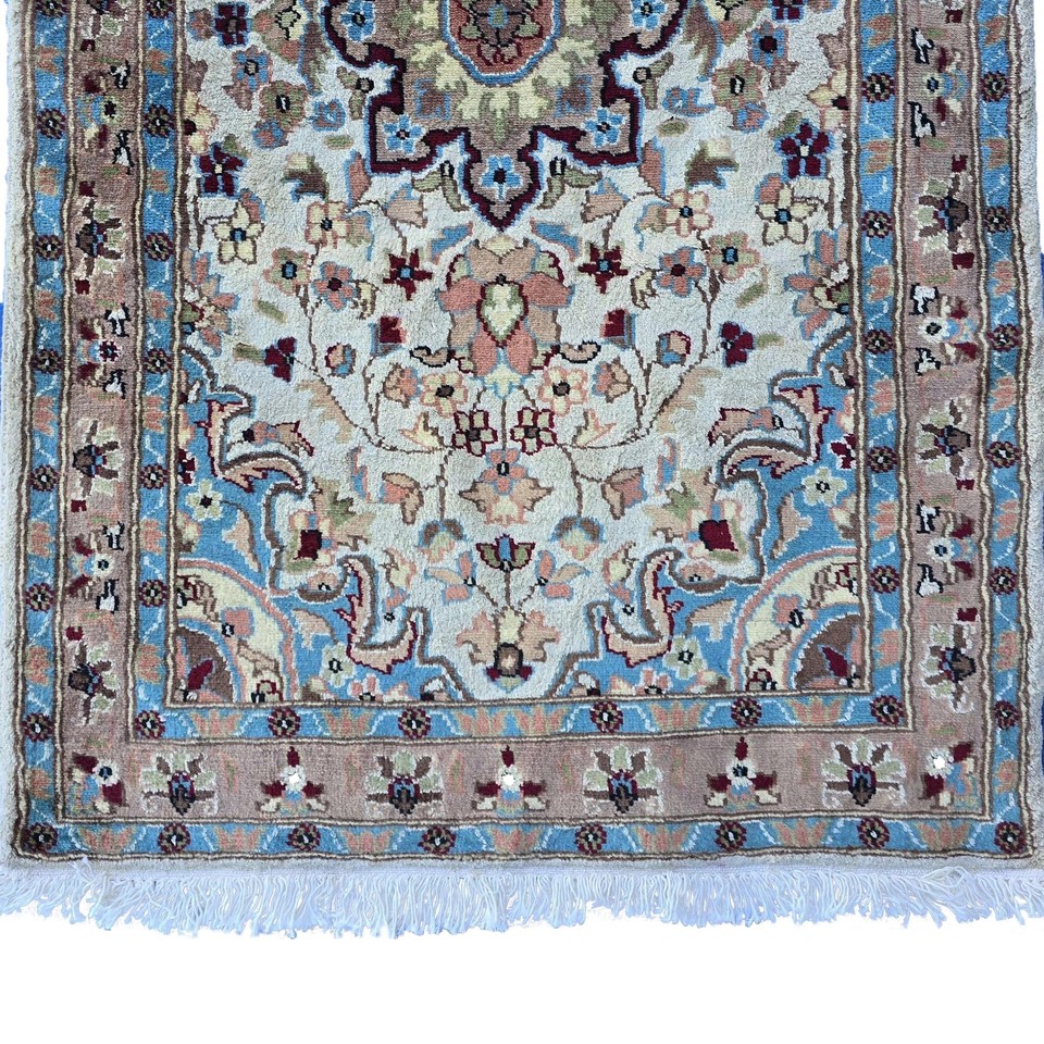 Area Rug Floral Rectangle Wool Silk Hand Knotted Home Decor Indoor ...