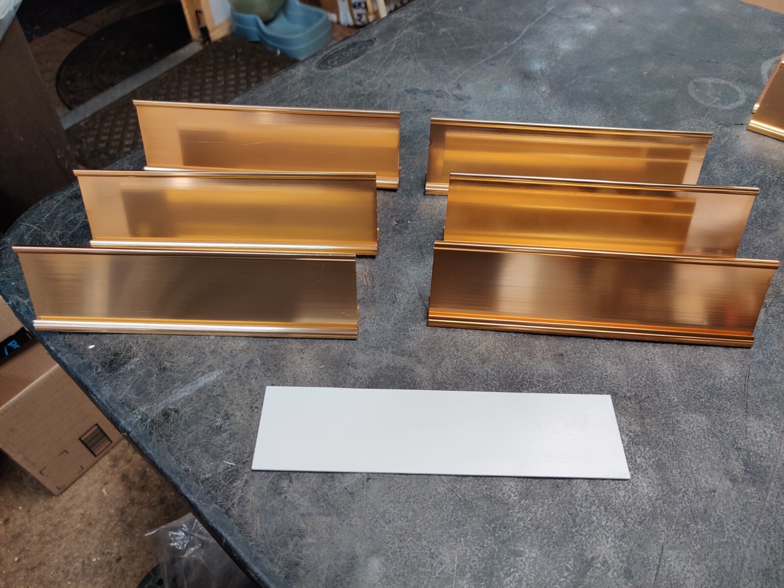Lot of 6 ROSE Gold Nameplate Name Plate Holder Aluminum 2x8” LOT #1 | eBay