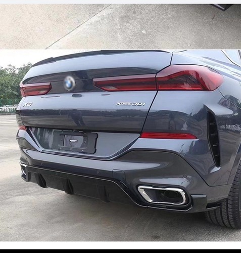 For BMW X6 G06 M Sport 2020-2022 Black Gloss Rear Bumper Lip Diffuser ...