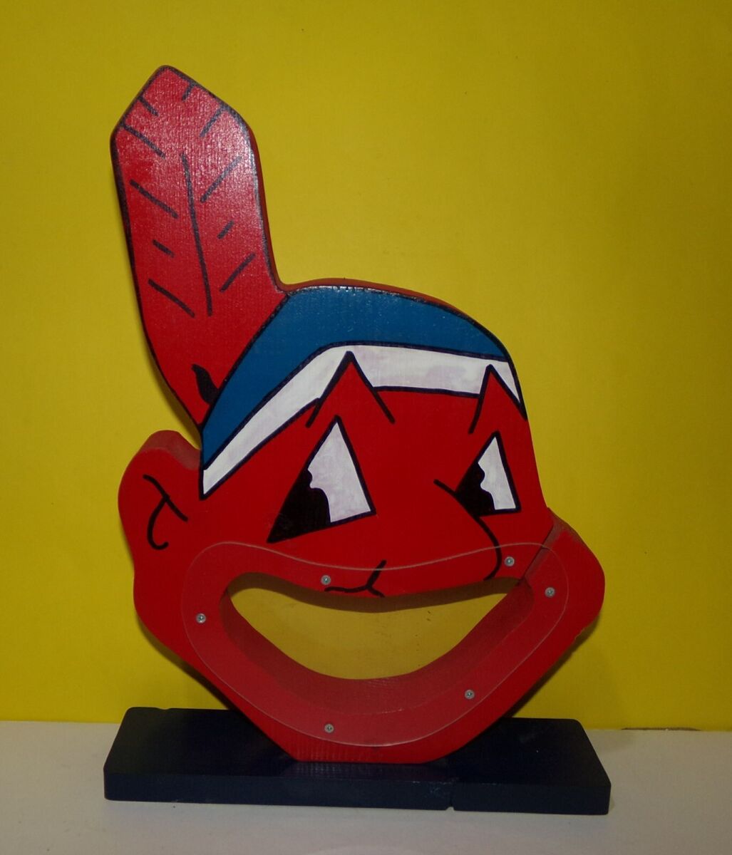 Cleveland Indians Chief Wahoo Cutout Wood Bank Mancave Cleveland Indians Chief Wahoo Cutout Wood Bank Mancave