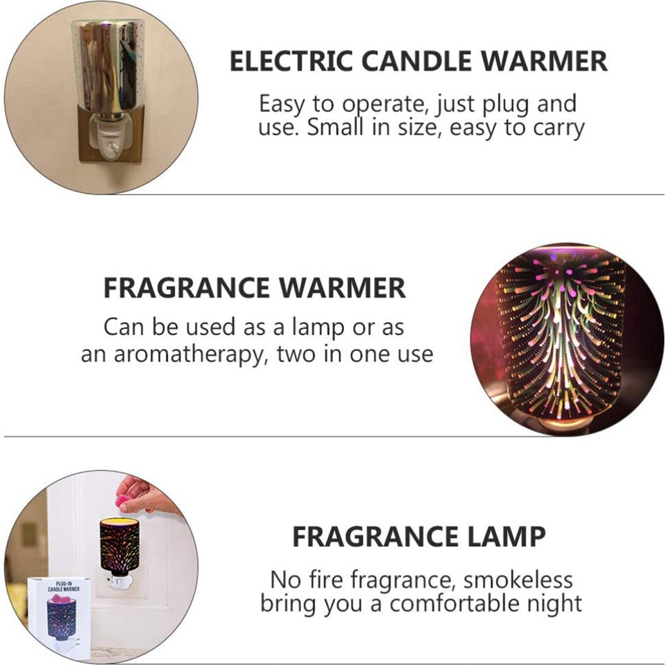 Electric 3D Plug-In LED Aroma Diffuser Lamp Light Wax Melt Oil Burner ...