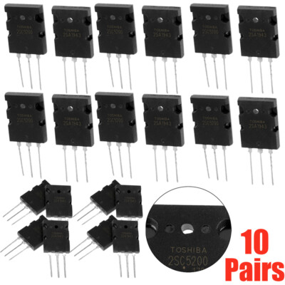 20PCS Black Power Matched Transistors 2SA1943 2SC5200 For High ...