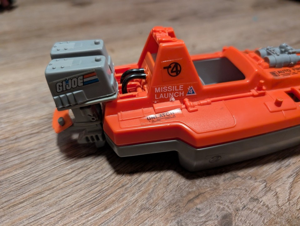 Vintage 1986 GI Joe Devilfish Boat Hasbro Devil Fish Cobra Orange | eBay