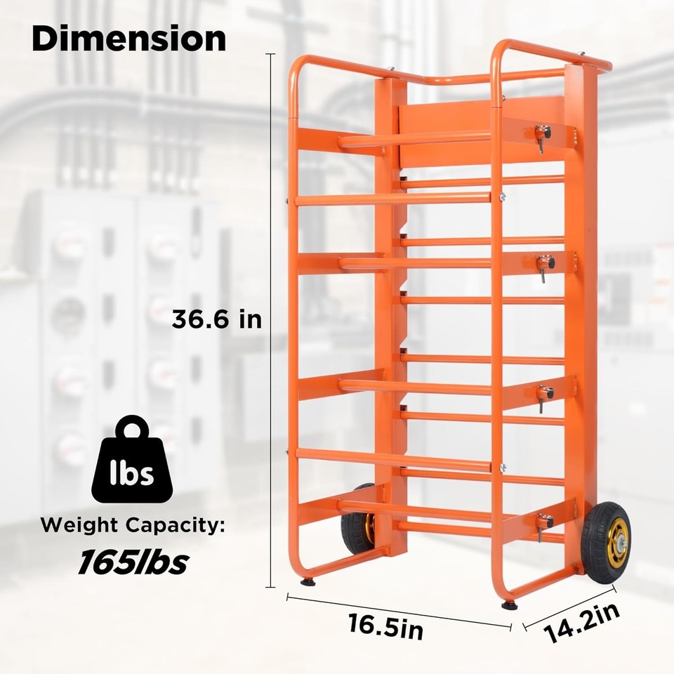 Wire Spool Rack Cable Caddy Wire Spool Cart Multi-Spool Wire Rack ...