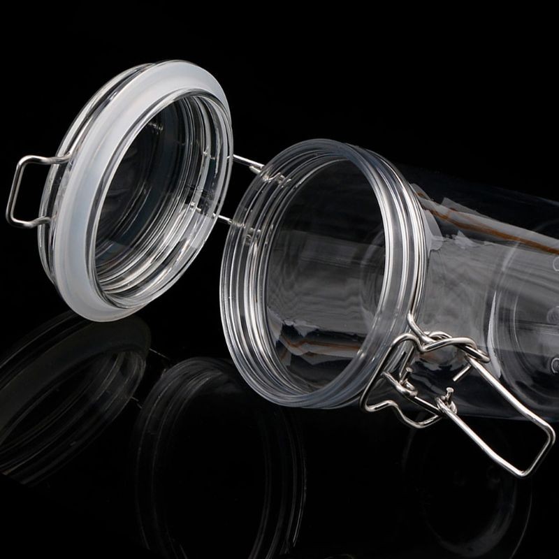 1500ML Plastic Round Clip Top Storage Jar With Airtight Seal Lid ...