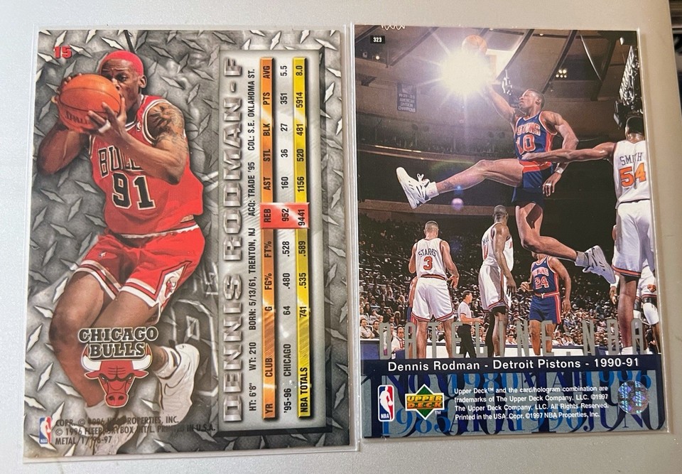 Dennis Rodman Chicago Bulls (12) Card Lot Chairman Of The Board - HOF 🔥 ...